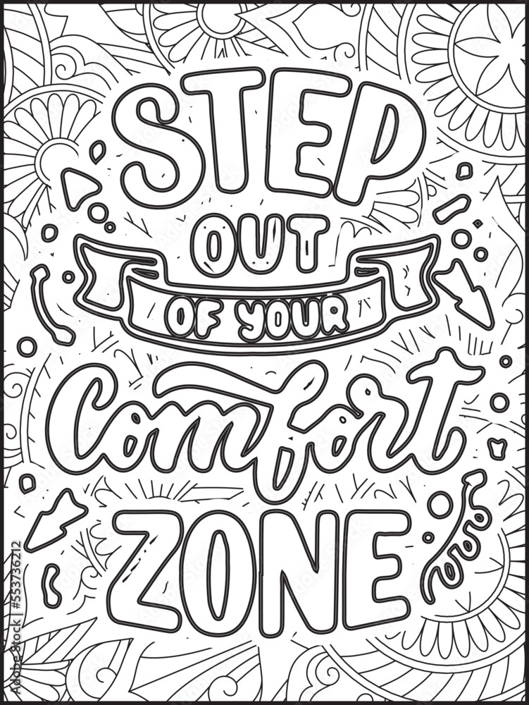 inspirational words coloring book pages design. Coloring for adult and ...