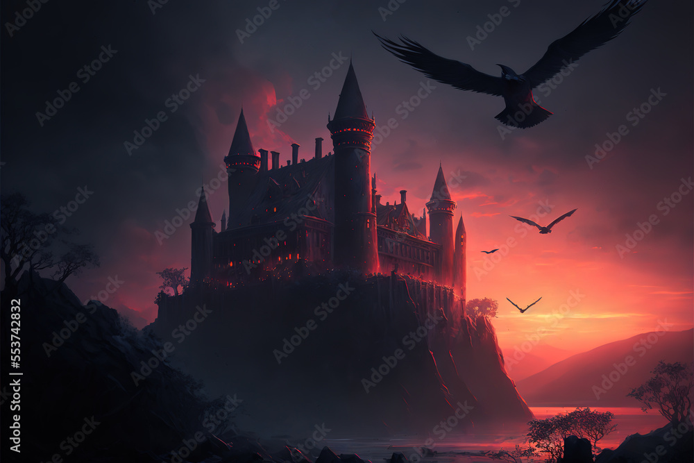 medieval, dark fantasy, gothic, haunted castle, vampires, art ...