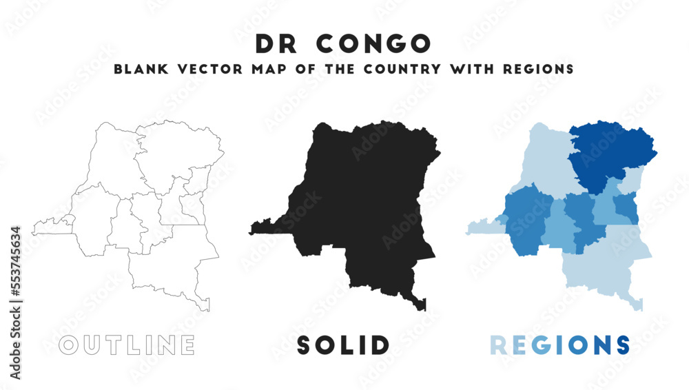 DR Congo map. Borders of DR Congo for your infographic. Vector country ...