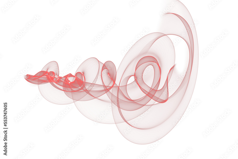 Abstract red color smoke flame transparent background, colorful wave ...