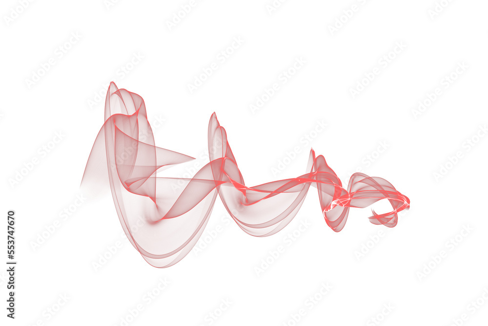 Abstract red color smoke flame transparent background, colorful wave ...