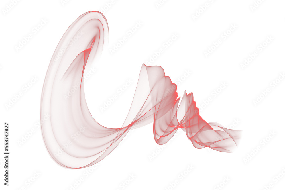 Abstract red color smoke flame transparent background, colorful wave ...
