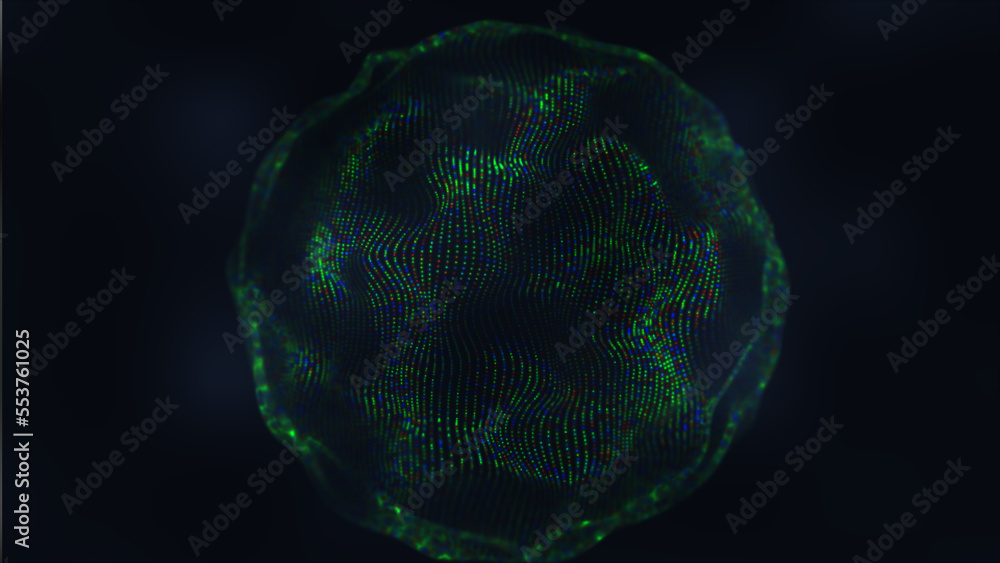 Green planet earth in space. Sphere in dot. Stock Illustration | Adobe ...