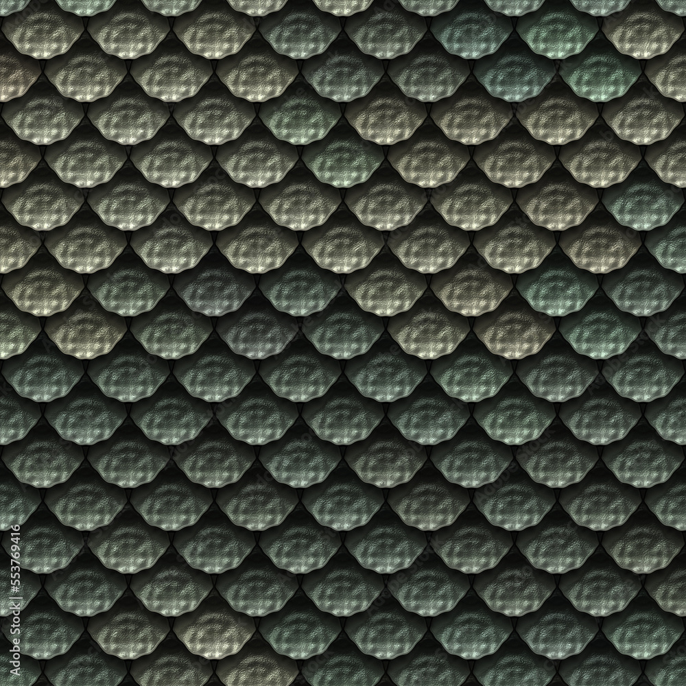 Seamless Fantasy Armour Texture. 3D illustration. Metallic pattern ...