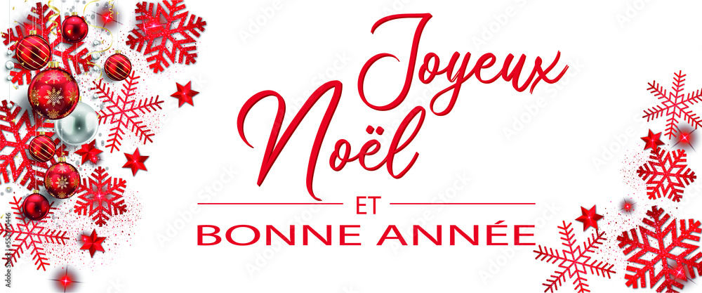 carte ou bandeau pour souhaiter un Joyeux Noël et une Bonne année en ...