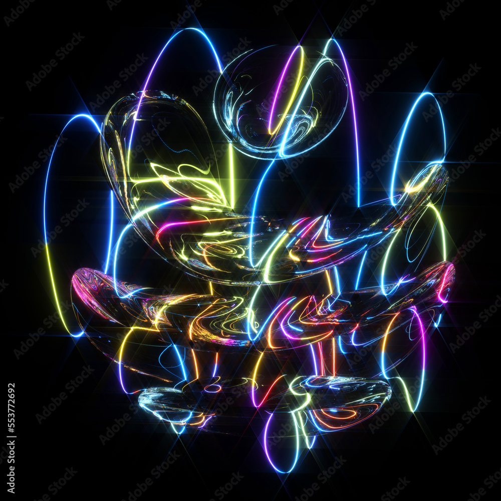 3d render abstract art of surreal mystic alien ball or sphere sculpture ...