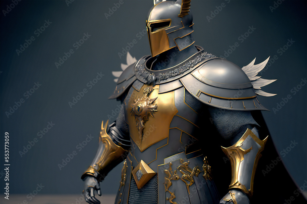 Medieval holy knight, armor, digital illustration Stock Illustration ...