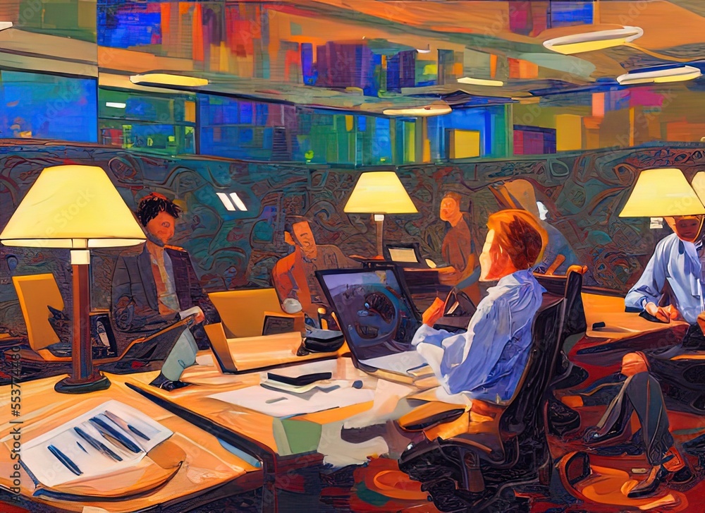 Cio Of Ai Job Fictional Work Environment. Stock Illustration | Adobe Stock