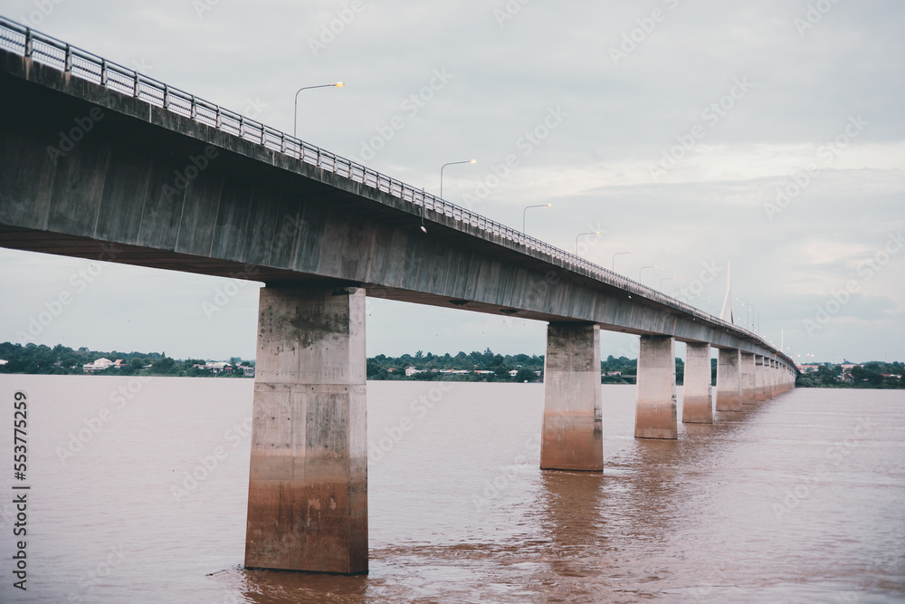 Laos Thai Friendship Bridge II, Thai Lao Mekong River Bridge cross ...