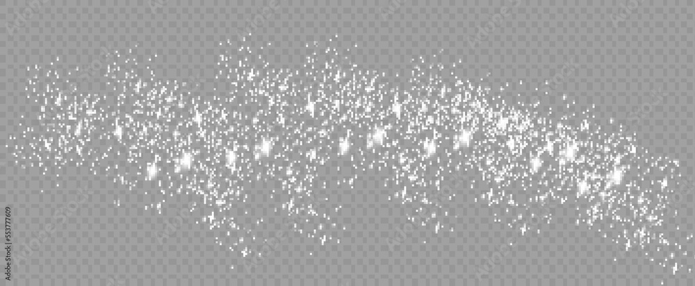 Abstract sparkling glitter texture. Shiny particle effect. Silver glittering space star dust ...