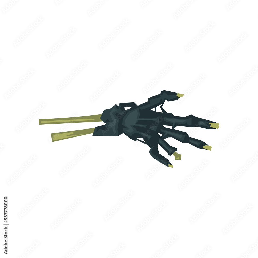 Creepy rotten zombie hand vector illustration. Horror, walking dead ...