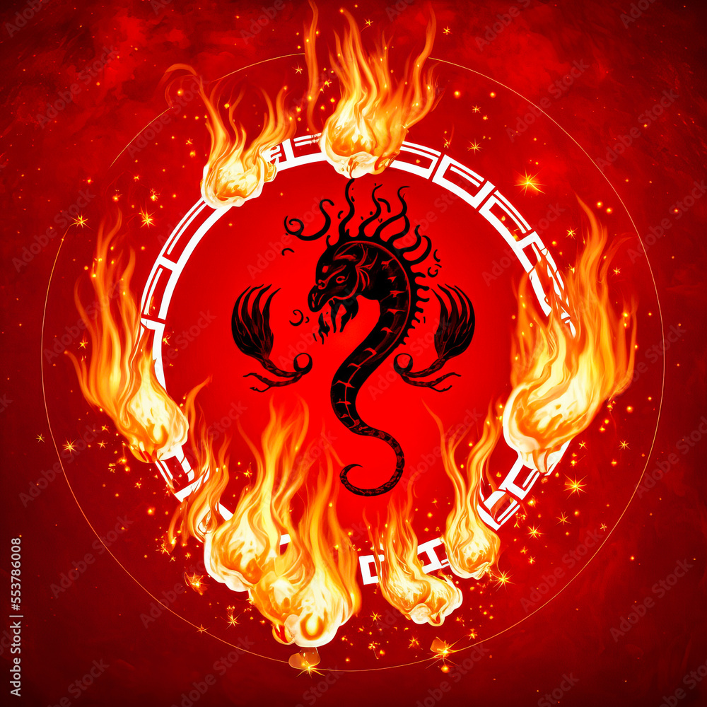 An explosive representation of the astrological sign of Scorpio in a ...