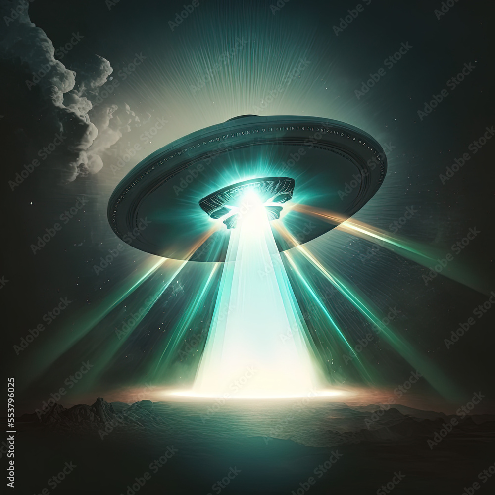 UFO Flying Saucer Alien Abduction Beaming Up | Midjourney Ai Generated ...