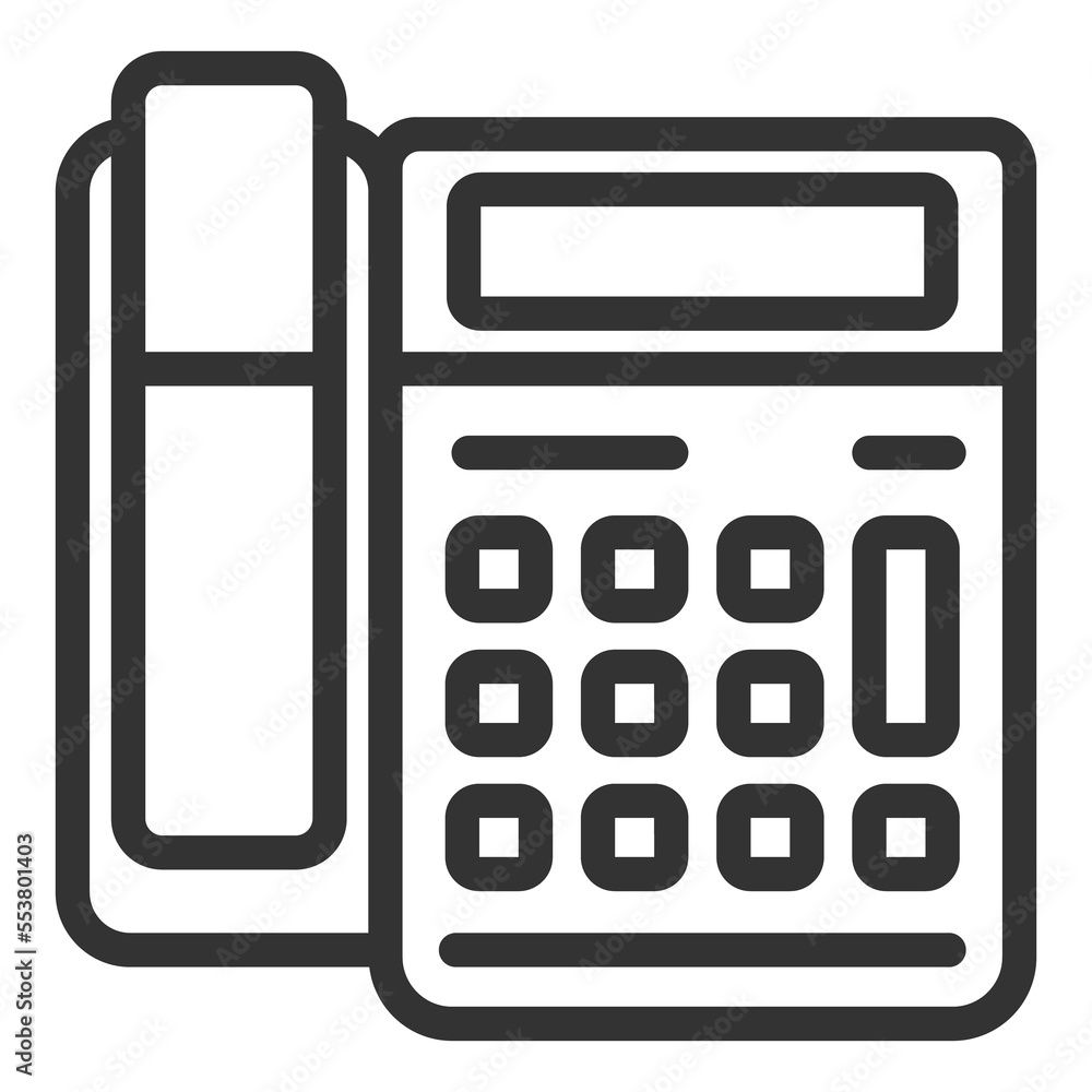 Landline phone - icon, illustration on white background, outline style ...