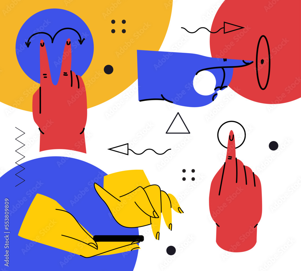 Hands holding smartphone. Vector icon of people hold smartphone or ...