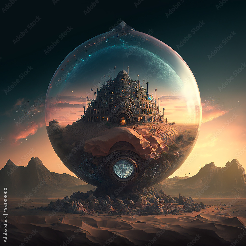 Ai generated dome futuristic/ancient architecture. Created using ai ...