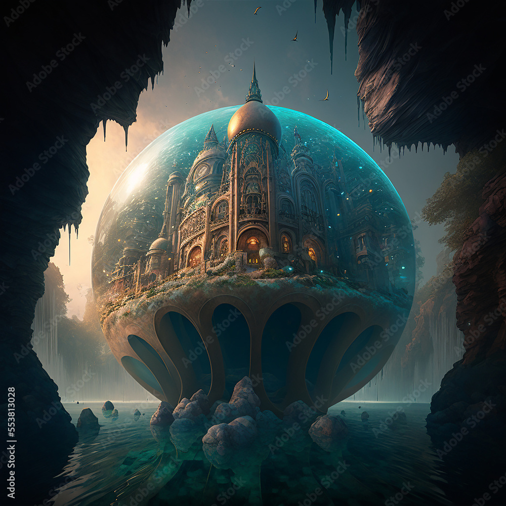Ai generated dome futuristic/ancient architecture. Created using ai ...