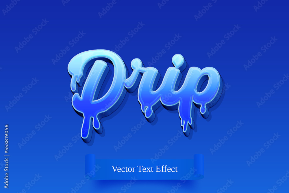 dripped style font with editable text effect Stock Vector | Adobe Stock