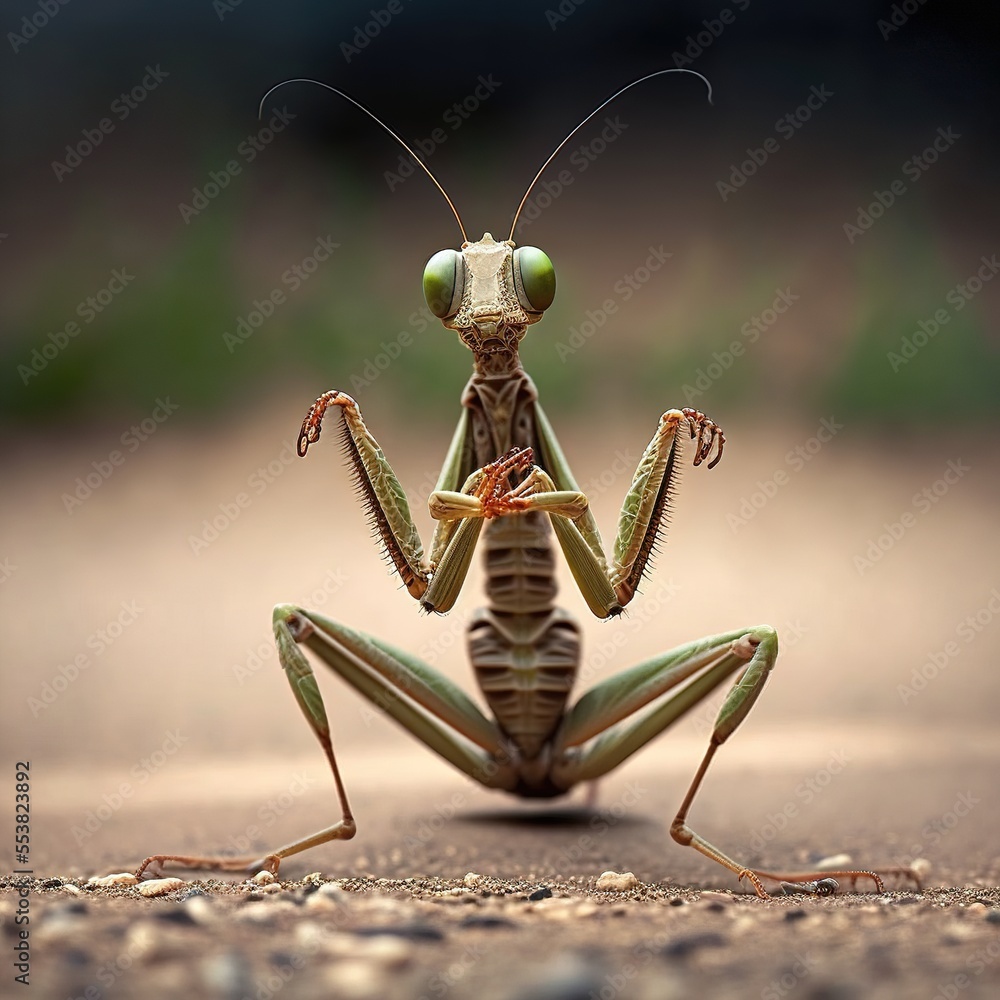 praying mantis portrait doing logo digital illustration Stock ...