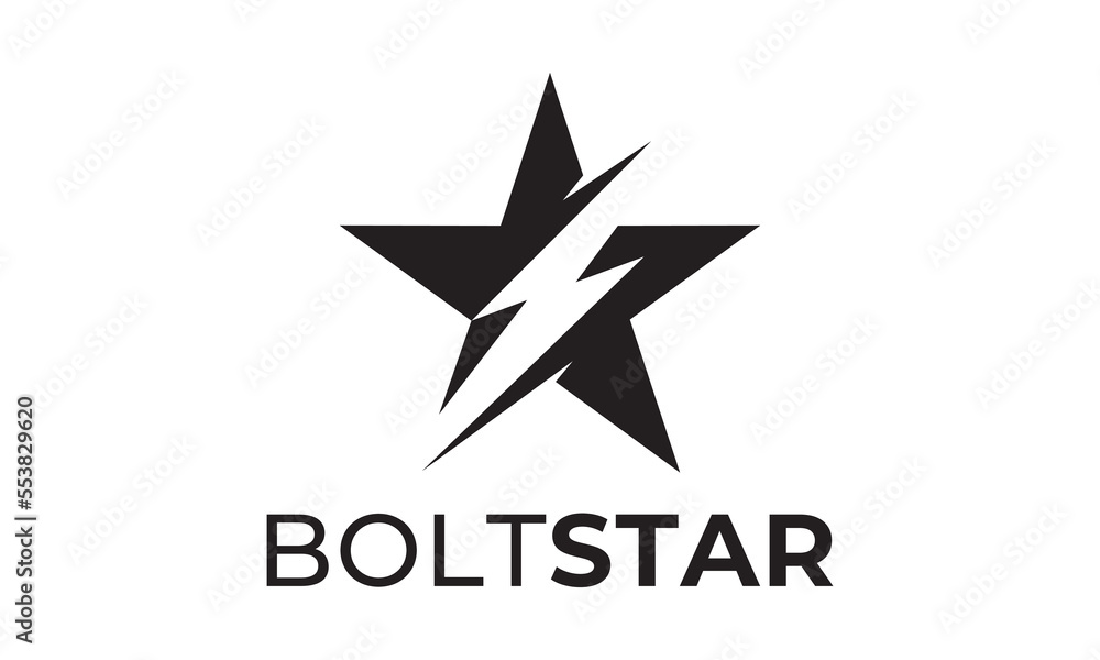 star with lightning logo design vector. electrical symbol illustration ...