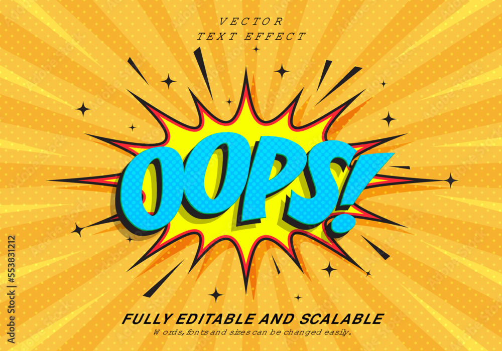 Vector comic book text effect editable cartoon and pop art text style ...
