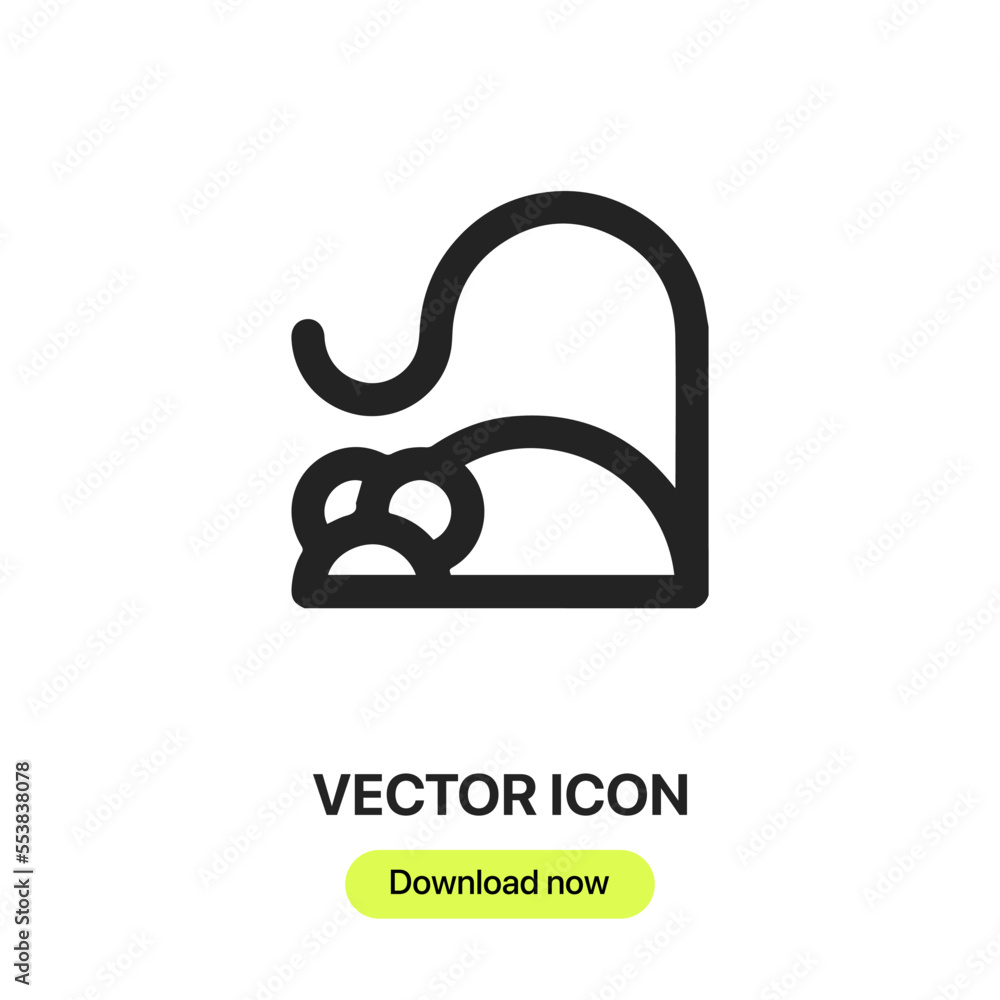 mouse animal icon vector. Linear style sign for mobile concept and web ...