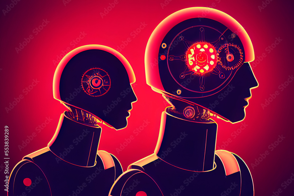 Robots. Futuristic interpretation Future 2025. Illustration for ...