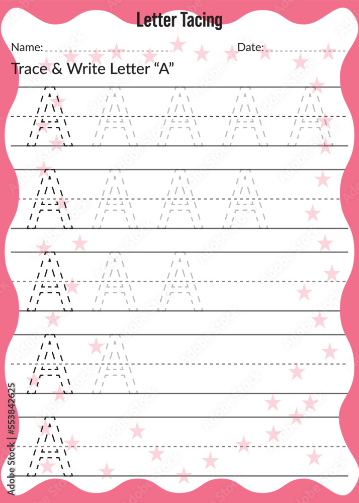 Alphabet letter tracing worksheet. writing a-z exercise. Letter Tracing ...