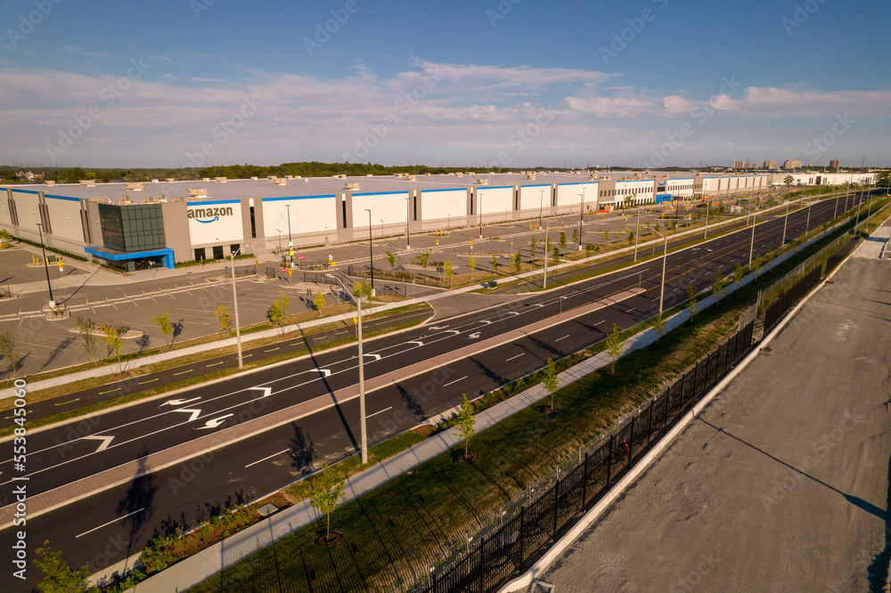 Toronto, Ontario, Canada - September 11, 2022: Amazon logo on the new ...