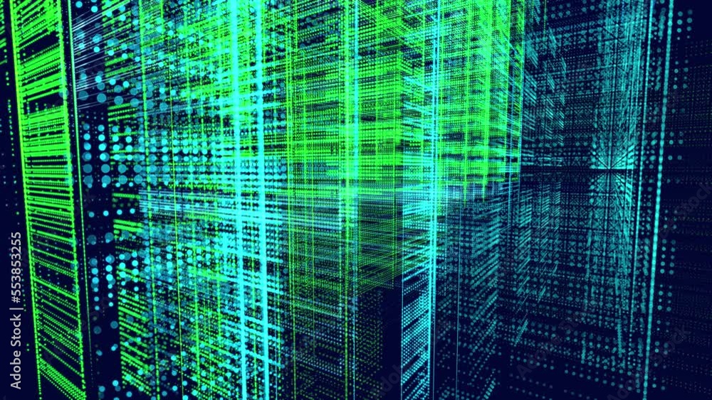 Vidéo Stock Lines form hologram information blocks. Vj loop abstract ...