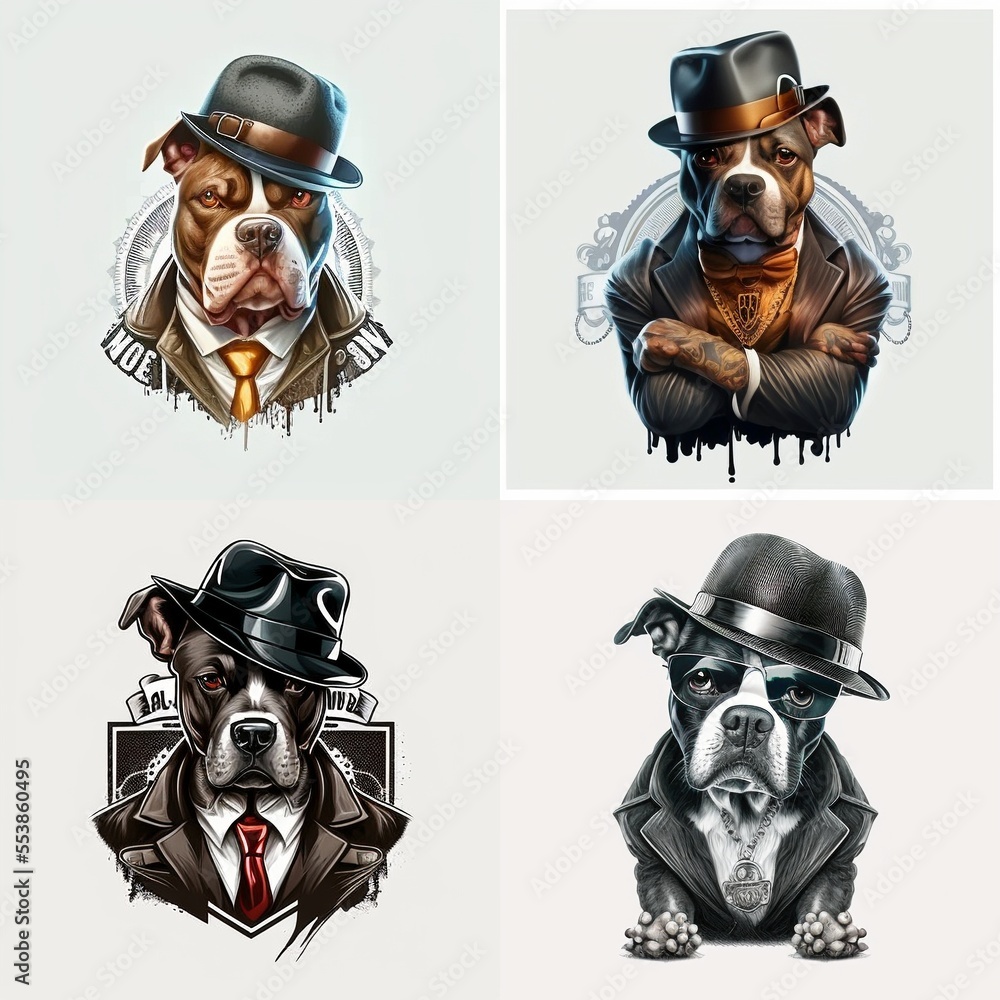funny dog logo, gangster dog logo, cute dog logo, boss dog logo Stock ...
