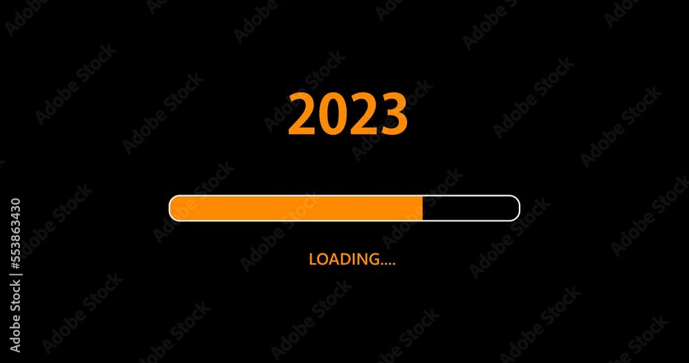 Loading 2023 Happy New Year. Progress bar loading as we approach New ...