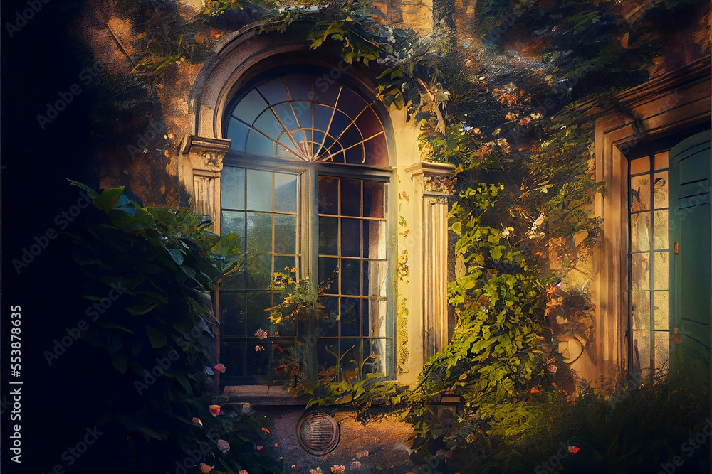 old house in the night Stock Illustration | Adobe Stock