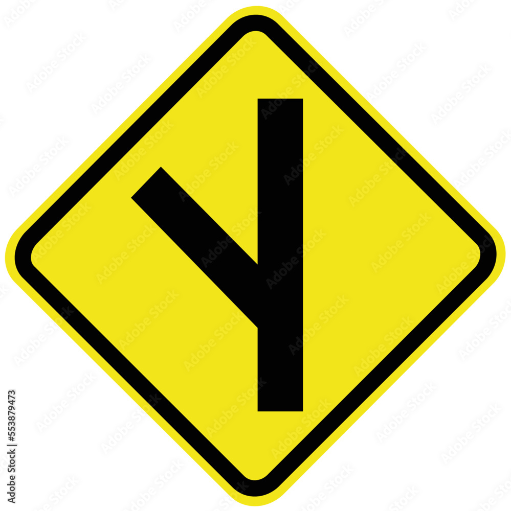 Entroncamento oblíquo à esquerda - Sinais de trânsito usados no Brasil ...