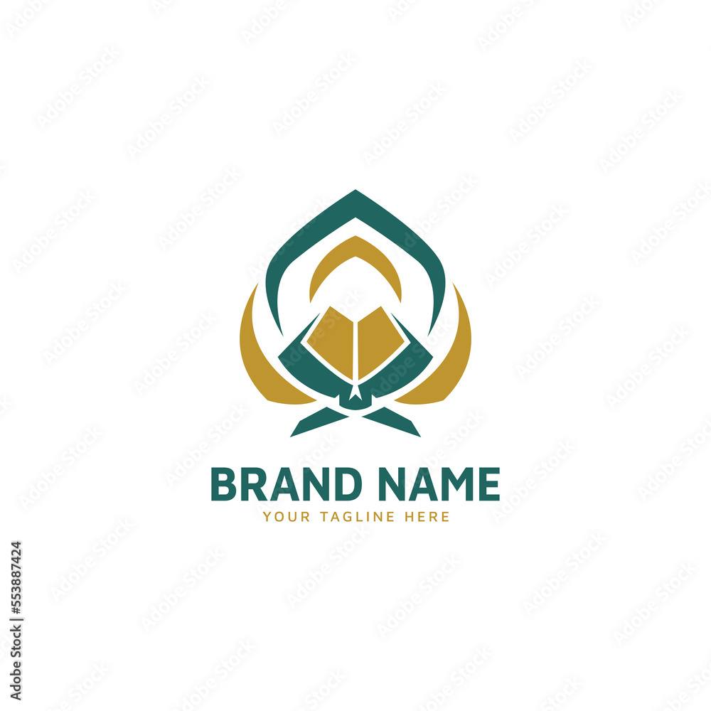 Poster Islamic mosque and Quran icon logo design with isolated concept ...