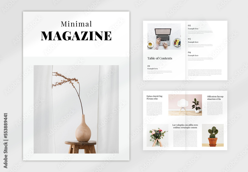 Minimal Magazine Layout Stock Template | Adobe Stock