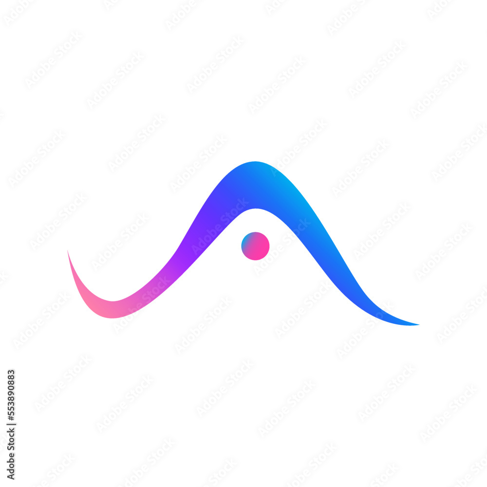 Analog line symbol logo in gradient blue color for company and business ...