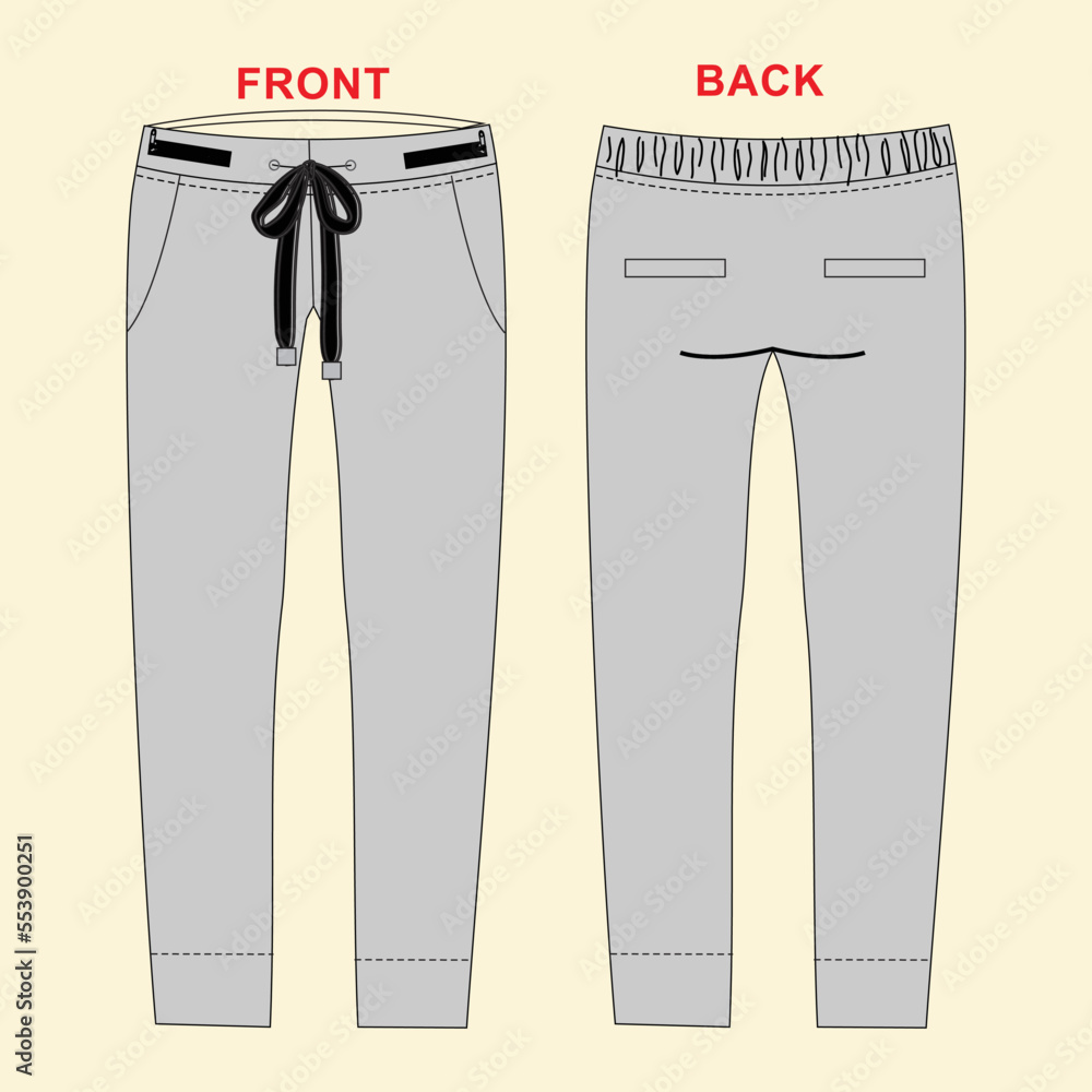 Loungewear pants. Pants with elastic and a drawstring at the waist and ...