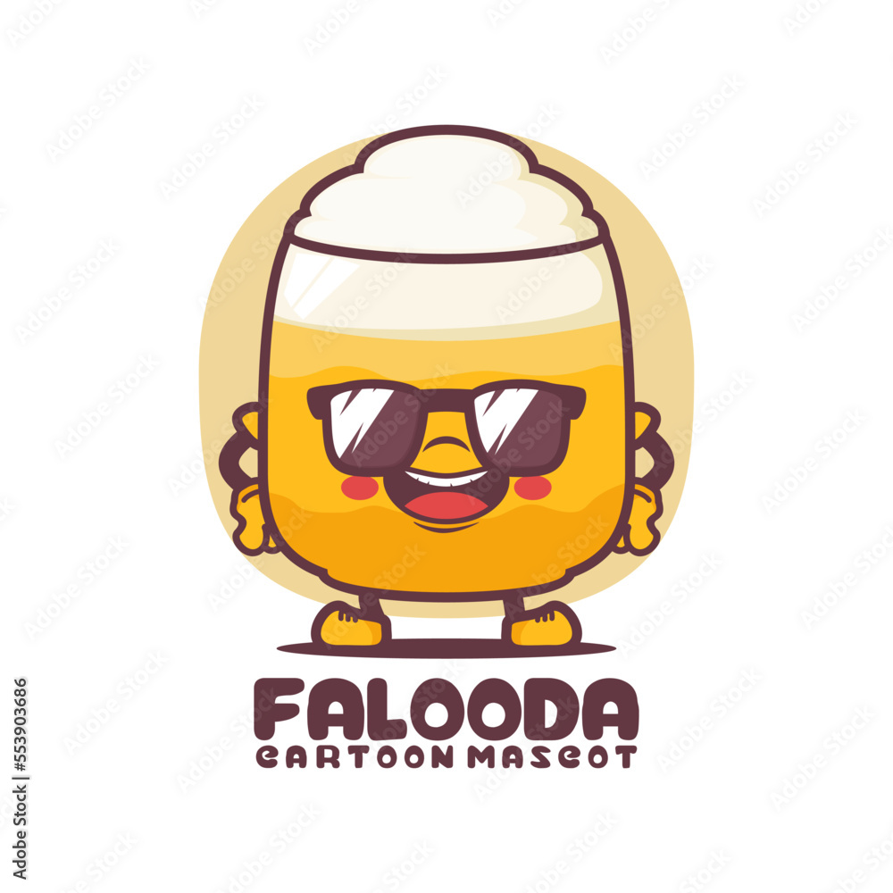 Falooda cartoon mascot. indian food vector illustration Stock Vector ...