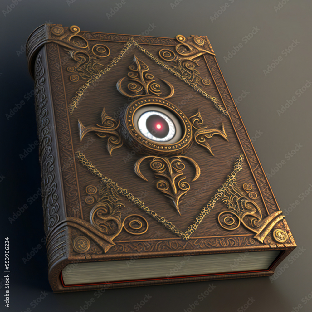 A Magic Spell Book with a Wicked Glowing Eye on the Front. [Digital Art ...