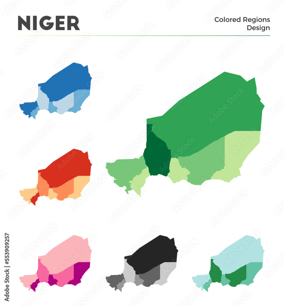Vetor de Niger map collection. Borders of Niger for your infographic ...