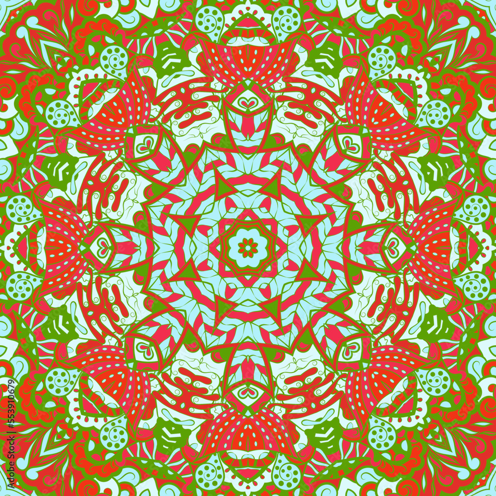 Seamless tile texture. Tracery mehndi design image. Ethnic doodle art ...