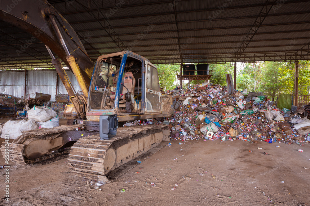 Recycling and storage of waste for further disposal, trash sorting ...