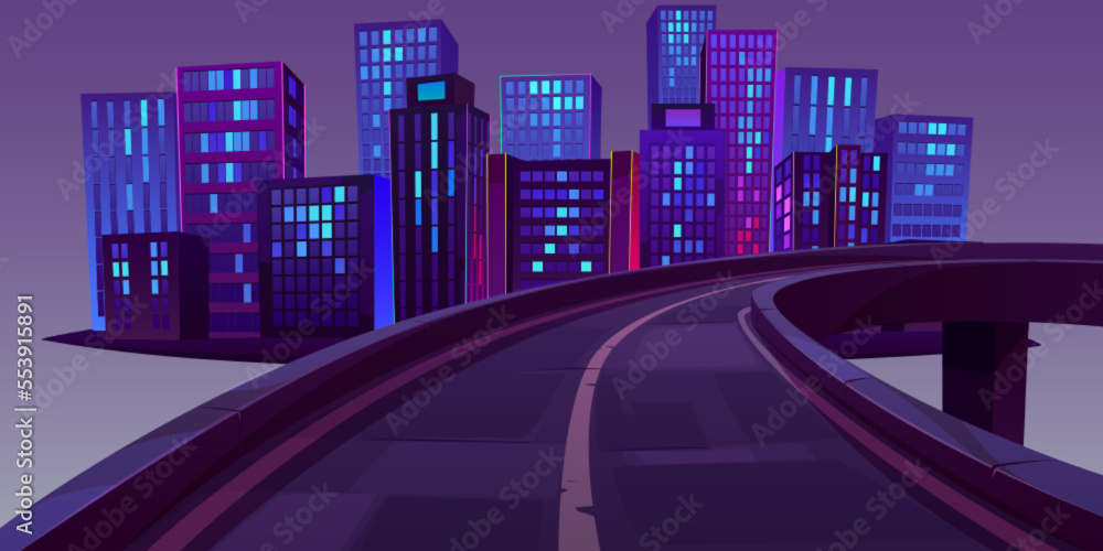 Cartoon City Background Dark