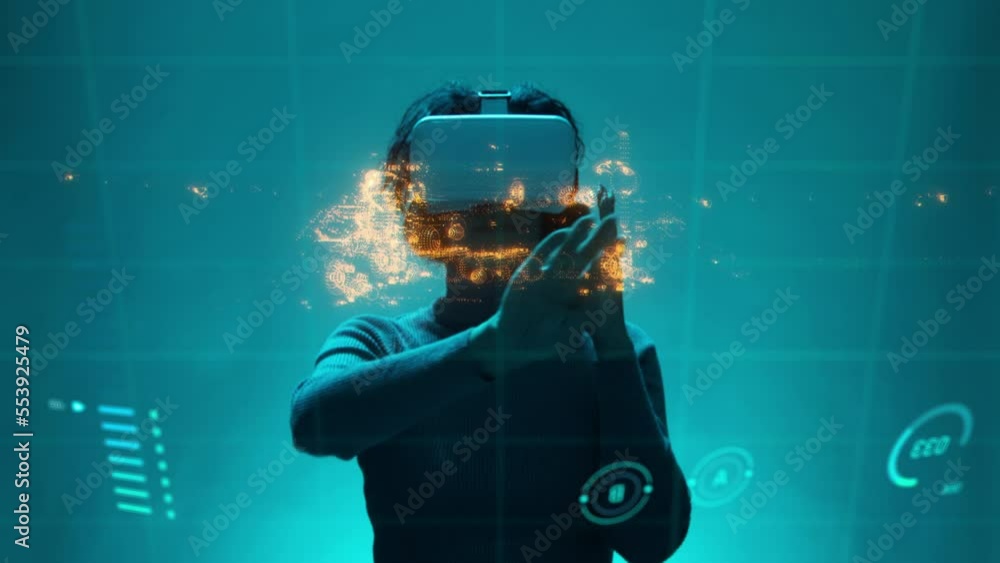 Mature Adult Female Engineer Using Futuristic Augmented Reality Software Interface for Managing ...