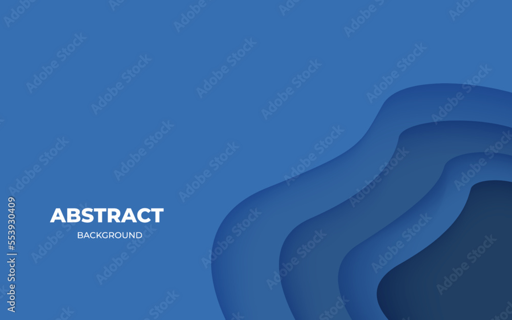 Multi layers blue texture 3D papercut layers in gradient vector banner ...