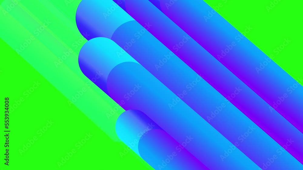 Modern shapes transition in a diagonal direction on a green screen ...