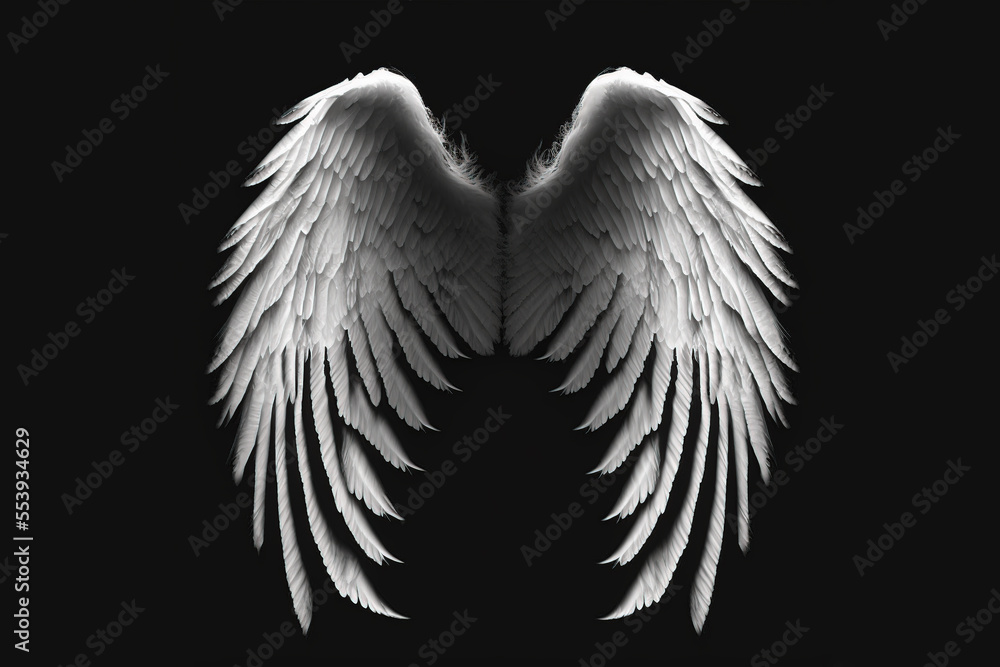 Flapping Elegant Angel Wings created with Generative AI technology ...