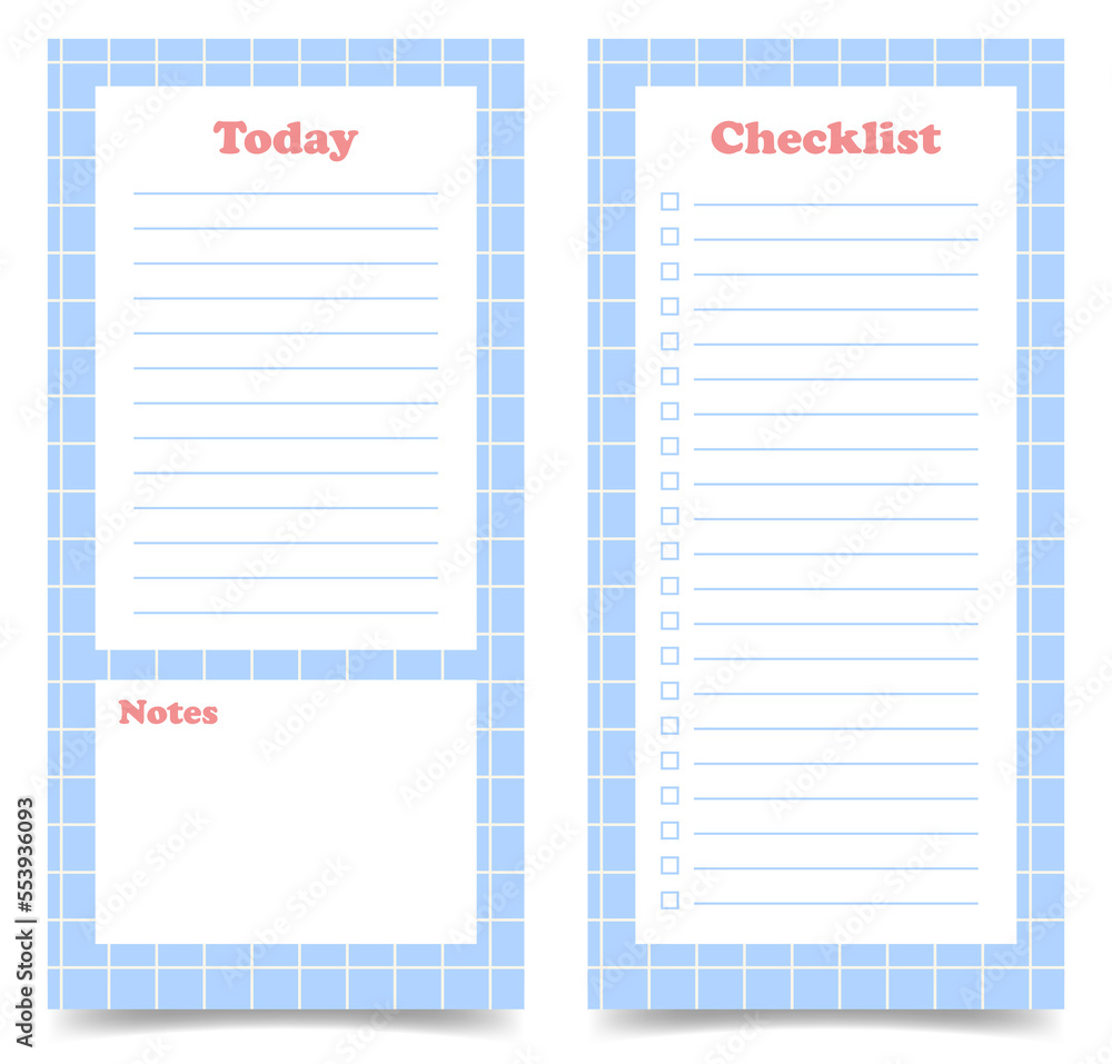 Two daily planners pages template.Tasks for today and checklist ...