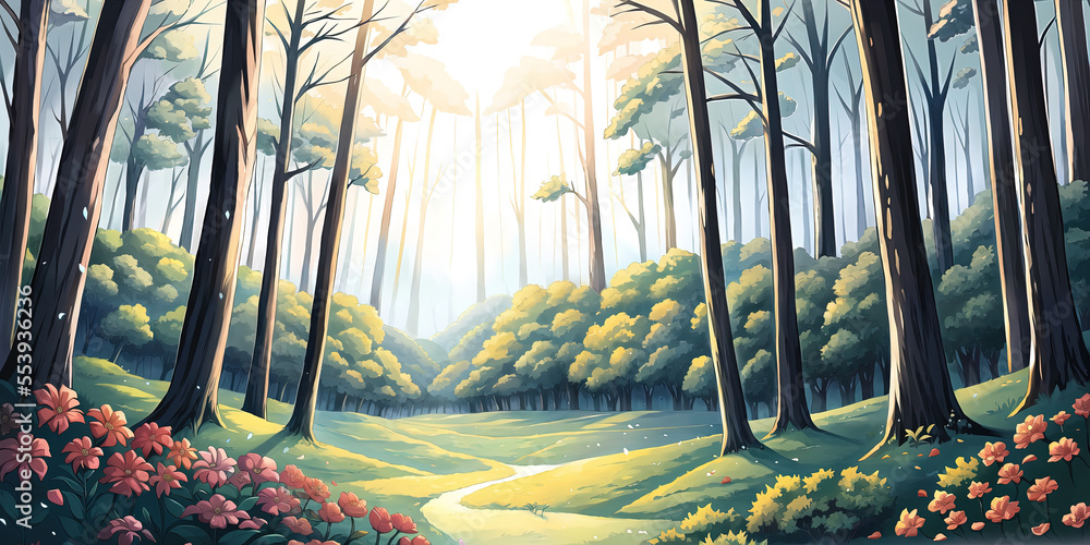 2D Visual Novel: Fantasy Nature Vol. 1 - Stylized Anime Background ...